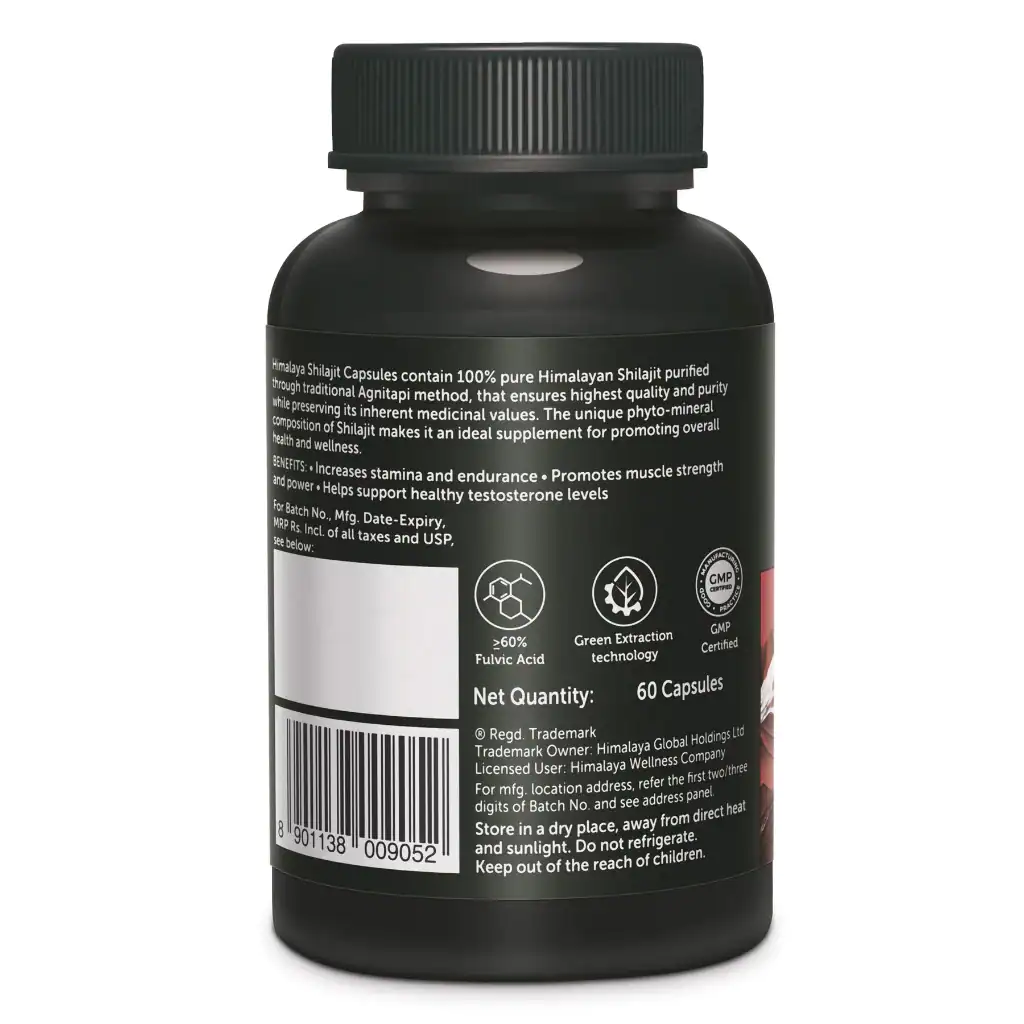 HIMALAYA Shilajit 60 Capsules (Enhances stamina, energy & power) Men ...